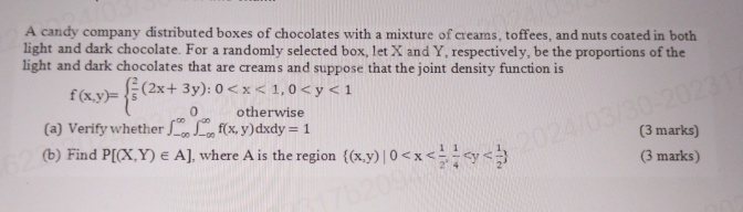 Solved A candy company distributed boxes of chocolates with | Chegg.com