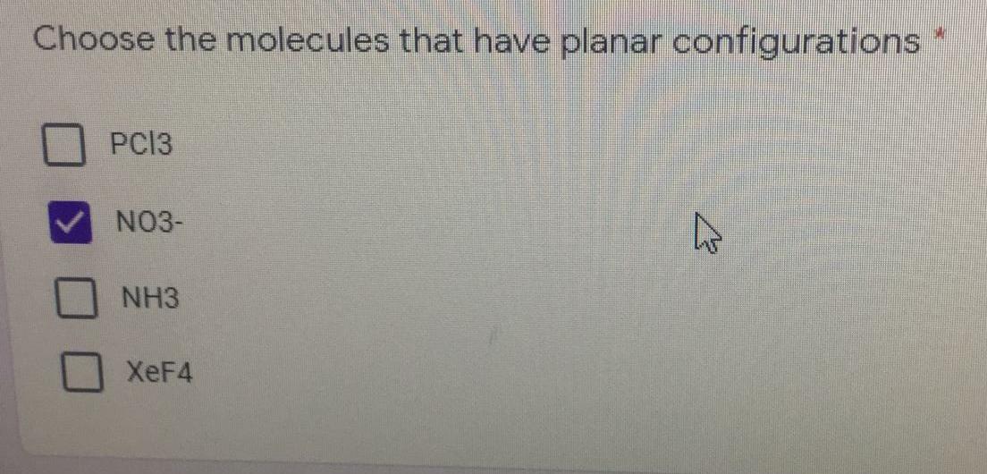 Solved Choose the molecules that have planar configurations | Chegg.com