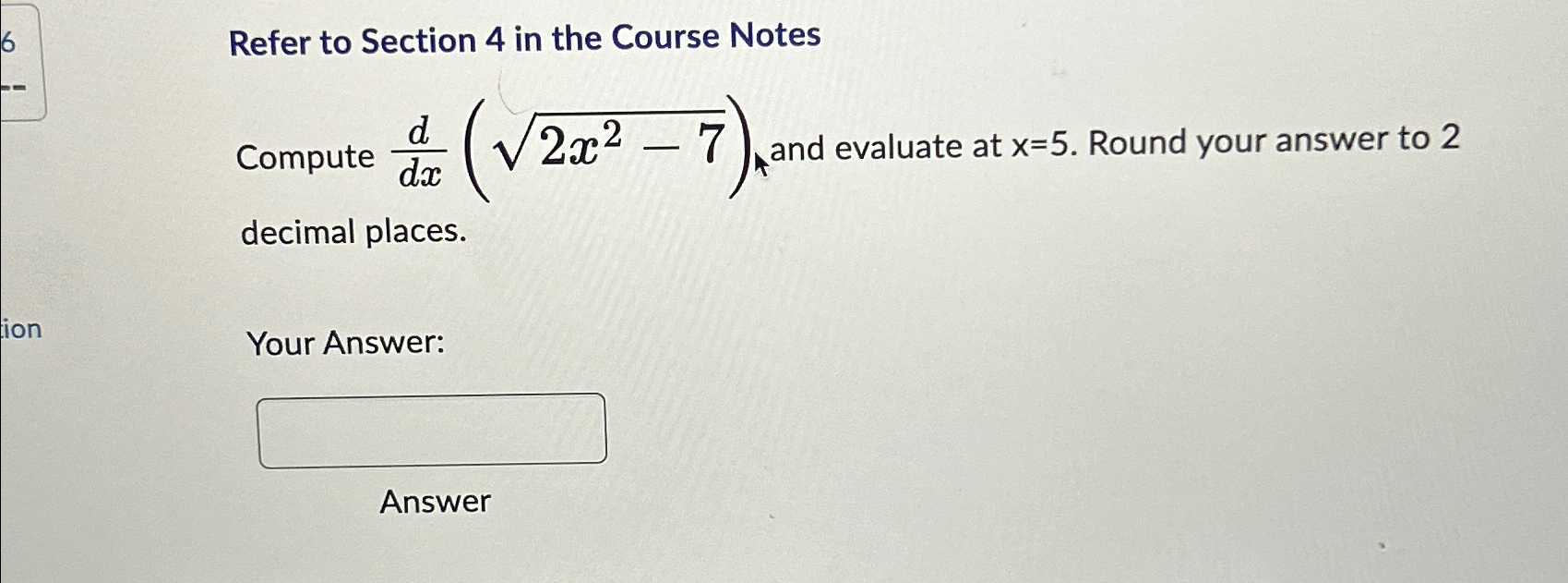 Solved Refer to Section 4 ﻿in the Course NotesCompute | Chegg.com