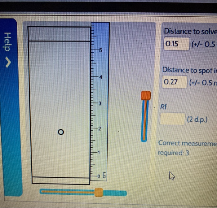 Solved [References) Distance to solvent front in mm 0.15 | Chegg.com