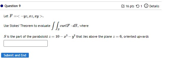 Solved Question 9Let ?bar (F)= .Use Stokes' | Chegg.com