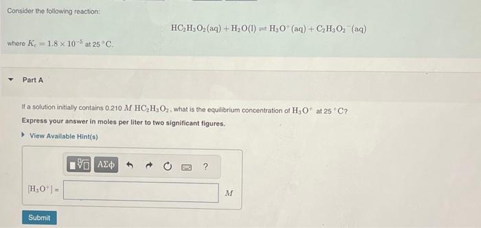 Solved Consider the following reaction: Consider the | Chegg.com