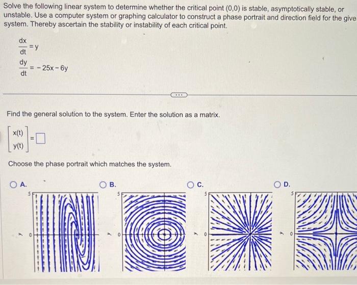 Solved Solve the following linear system to determine | Chegg.com