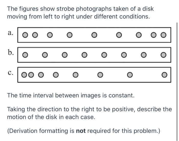 Solved The figures show strobe photographs taken of a disk | Chegg.com