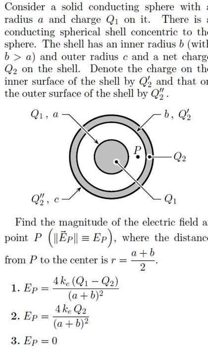 Solved Consider a solid conducting sphere with a radius a | Chegg.com