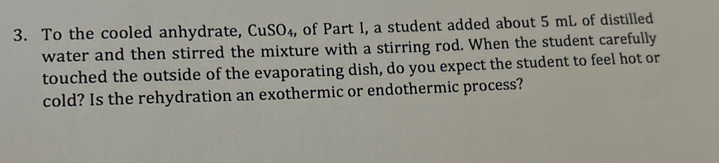 Solved A student dehydrated a sample of hydrate | Chegg.com