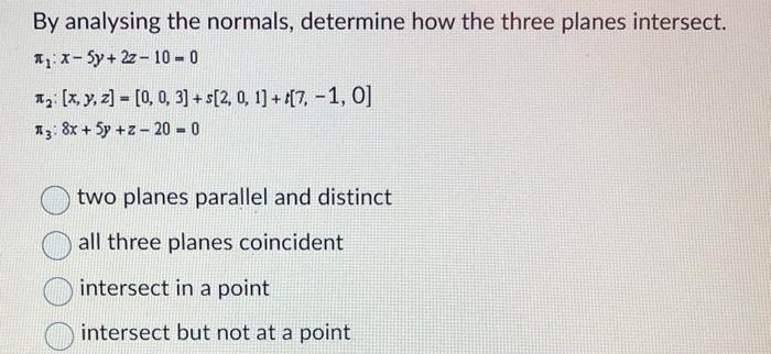 Solved By analysing the normals, determine how the three | Chegg.com