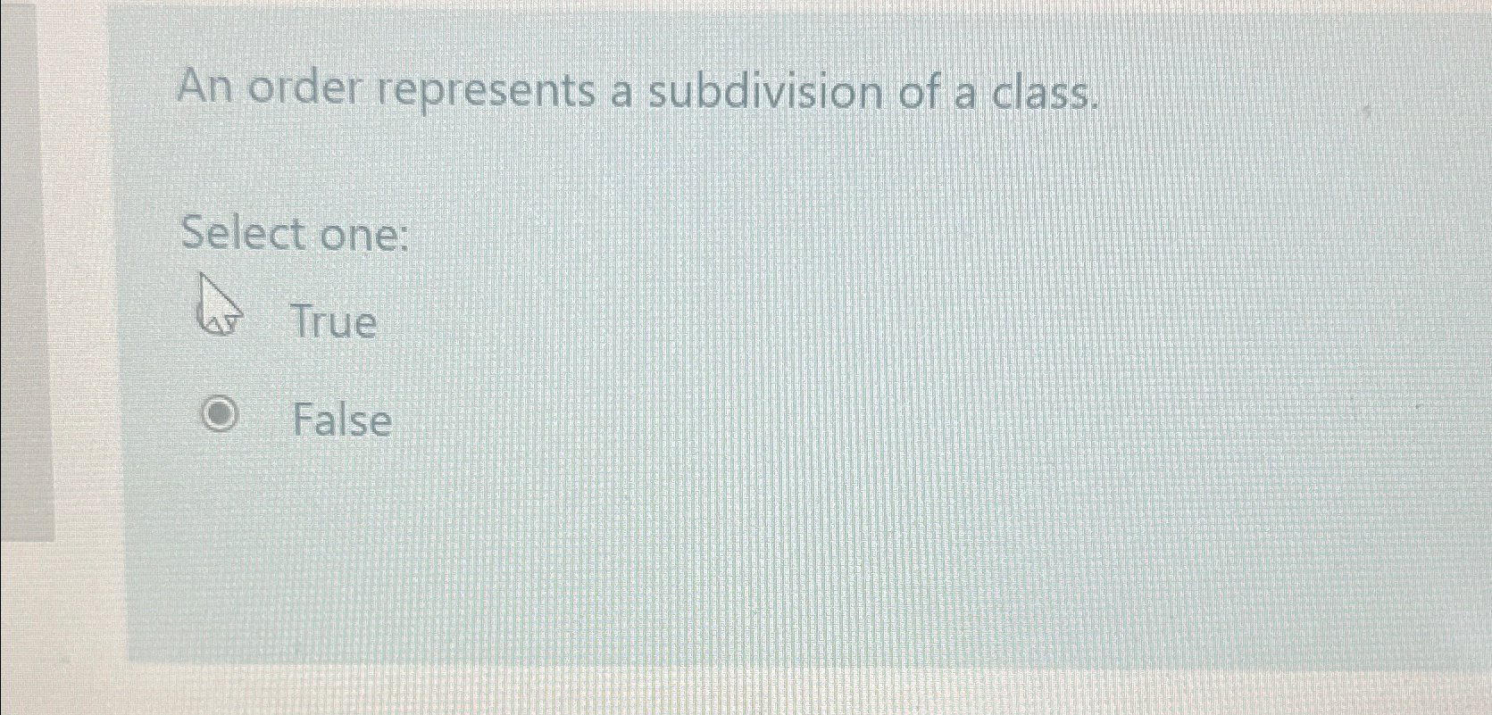 Solved An order represents a subdivision of a class.Select | Chegg.com