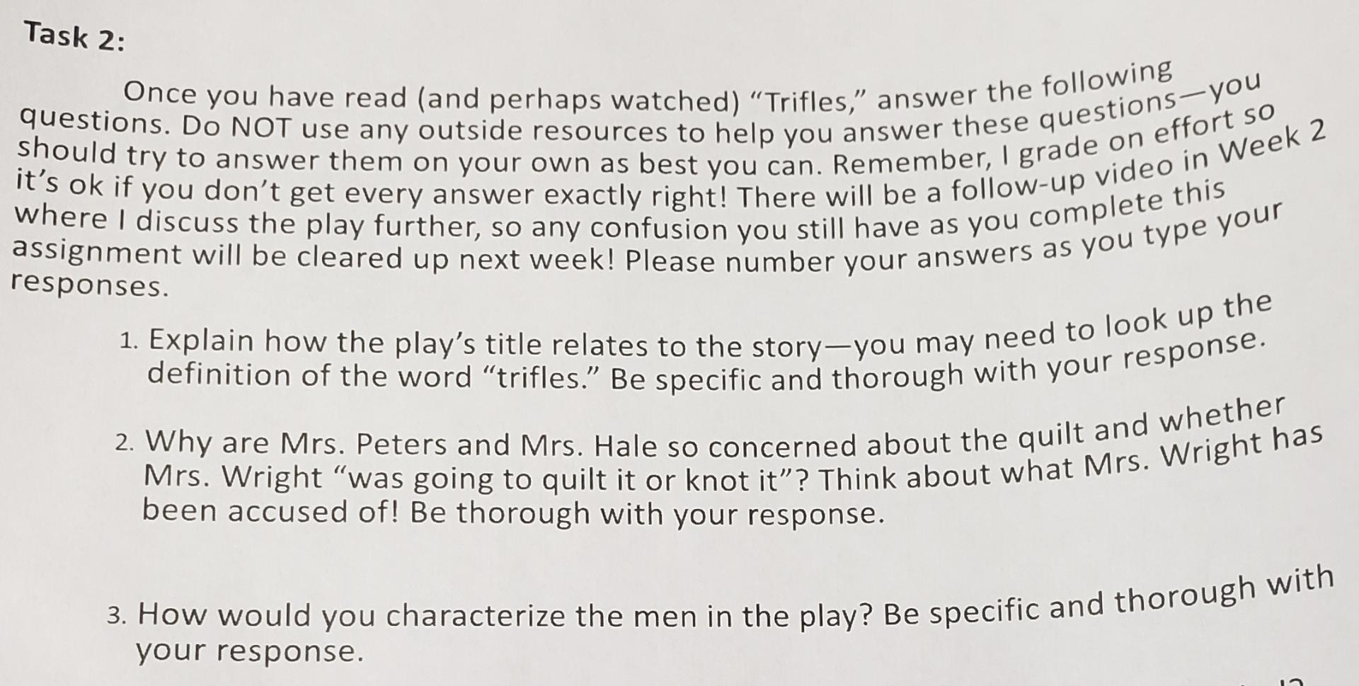 book, you can Google “Trifles Full Text” and choose | Chegg.com