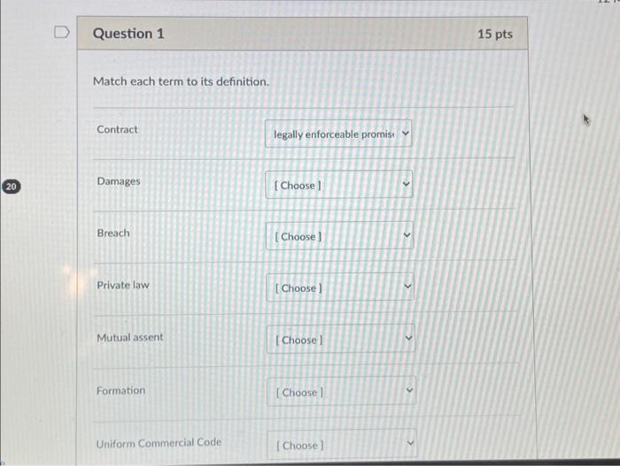 20 D Question 1 Match each term to its definition. | Chegg.com 20 D Question 1 Match each term to its definition. | Chegg.com