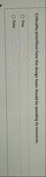 Solved Criticality prioritizes how the design team should be | Chegg.com