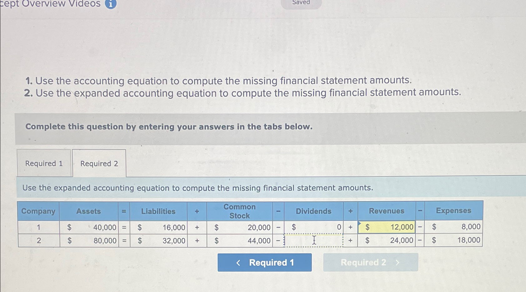 Solved Use the accounting equation to compute the missing | Chegg.com