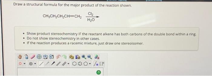 Solved Draw a structural formula for the major product of | Chegg.com