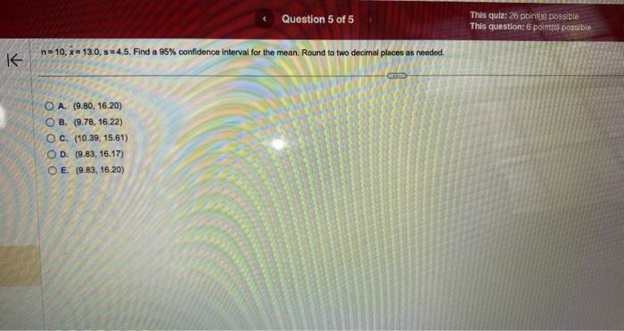 Solved n=10,x=13.0,s=4.5. Find a 95% confidence interval for | Chegg.com
