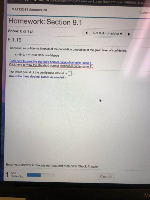 Solved nt/Player Homework.aspx?homeworkld=565868145&ques | Chegg.com