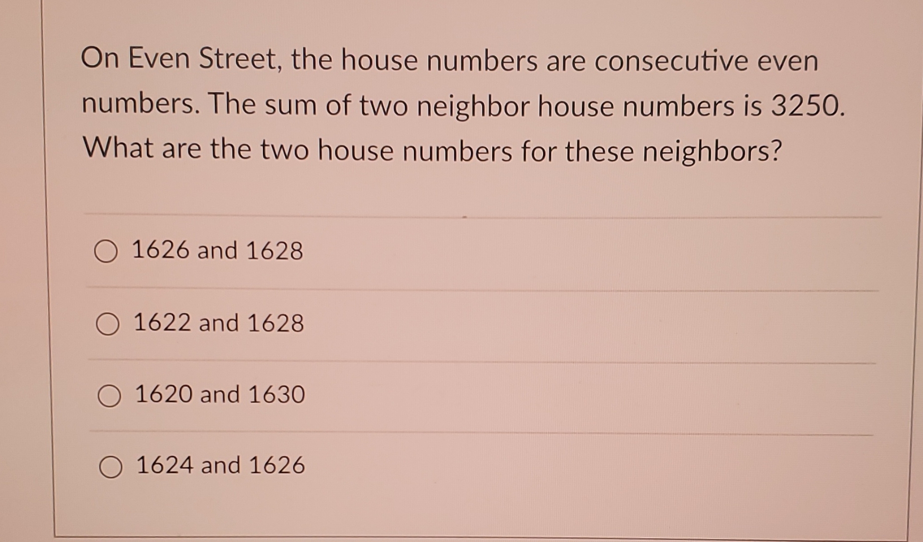 Solved On Even Street, the house numbers are consecutive | Chegg.com