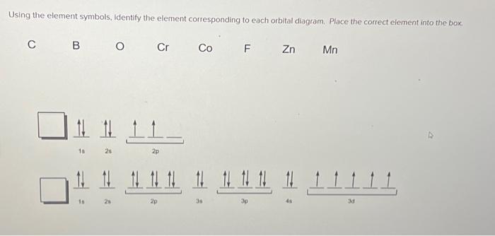 Solved Using the element symbols, identify the element | Chegg.com
