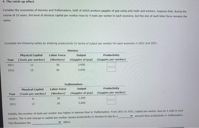 Solved 4. The catch-up effect Consider the economies of | Chegg.com