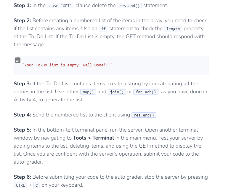 Solved Step 1: In theclause delete the res.end() | Chegg.com