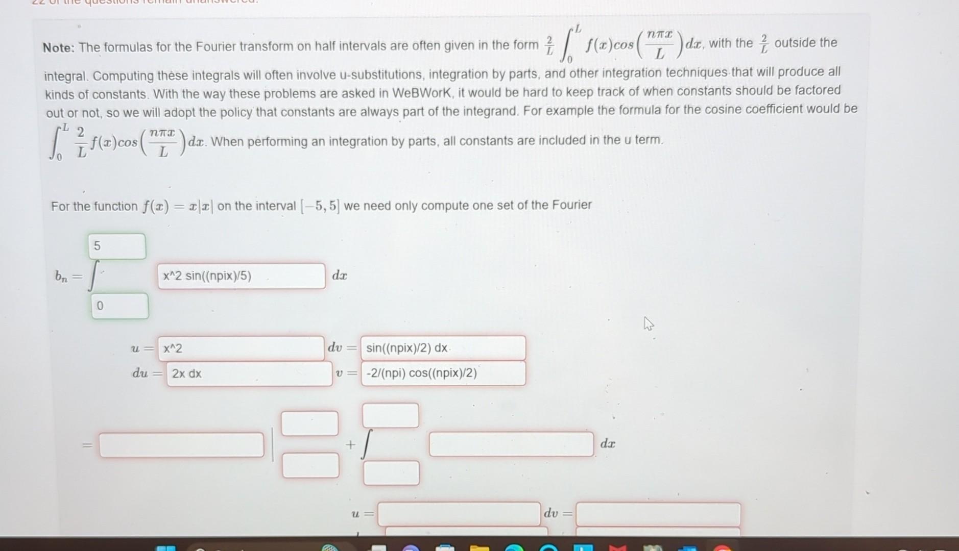 Solved Note: The formulas for the Fourier transform on half | Chegg.com