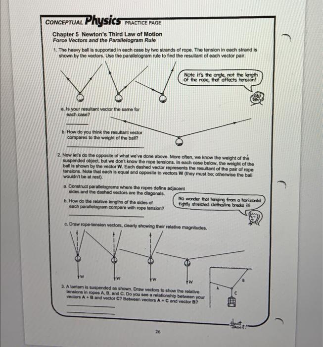 Solved Chapter 5 Newton's Third Law of Motion Force Vectors | Chegg.com