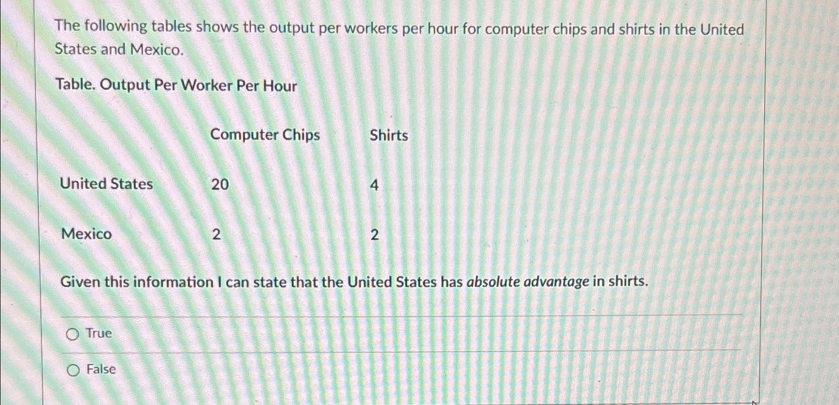 Solved The following tables shows the output per workers per | Chegg.com