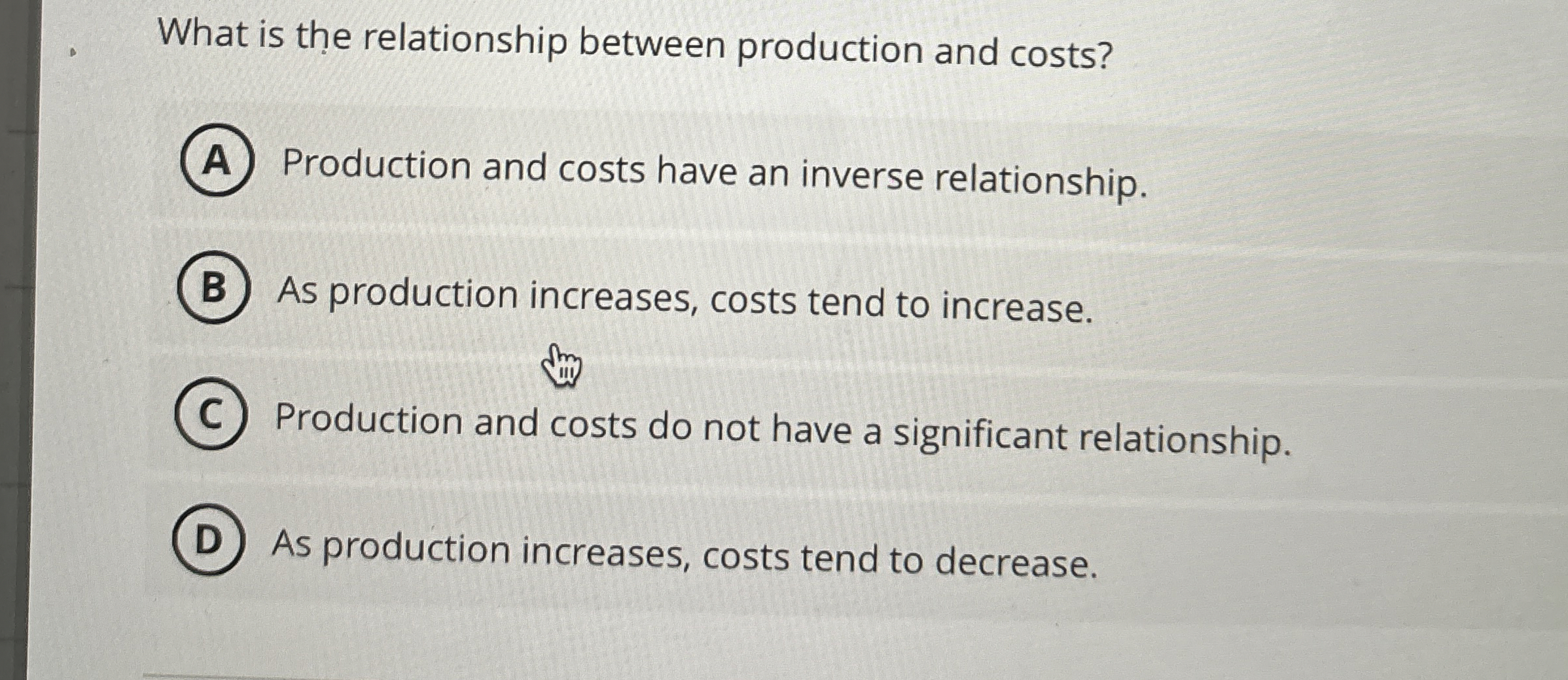 Solved What is the relationship between production and | Chegg.com