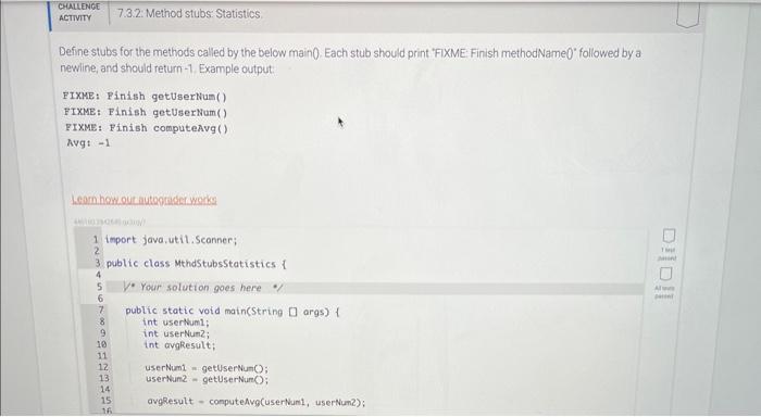 Solved Define stubs for the methods called by the below | Chegg.com