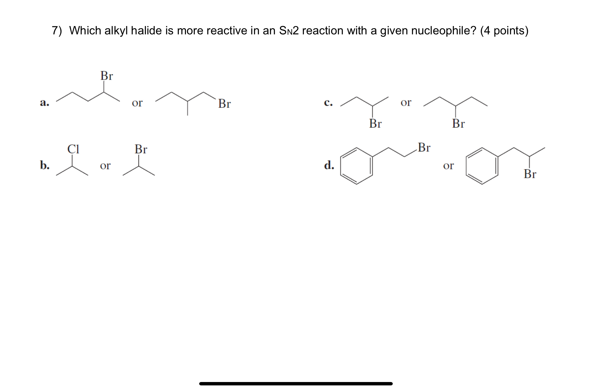 Solved Which alkyl halide is more reactive in an SN2 | Chegg.com