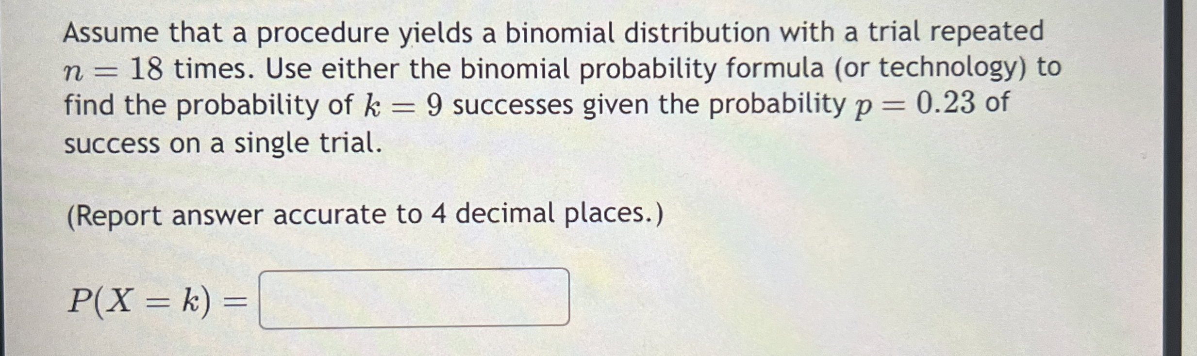 Solved Assume that a procedure yields a binomial | Chegg.com