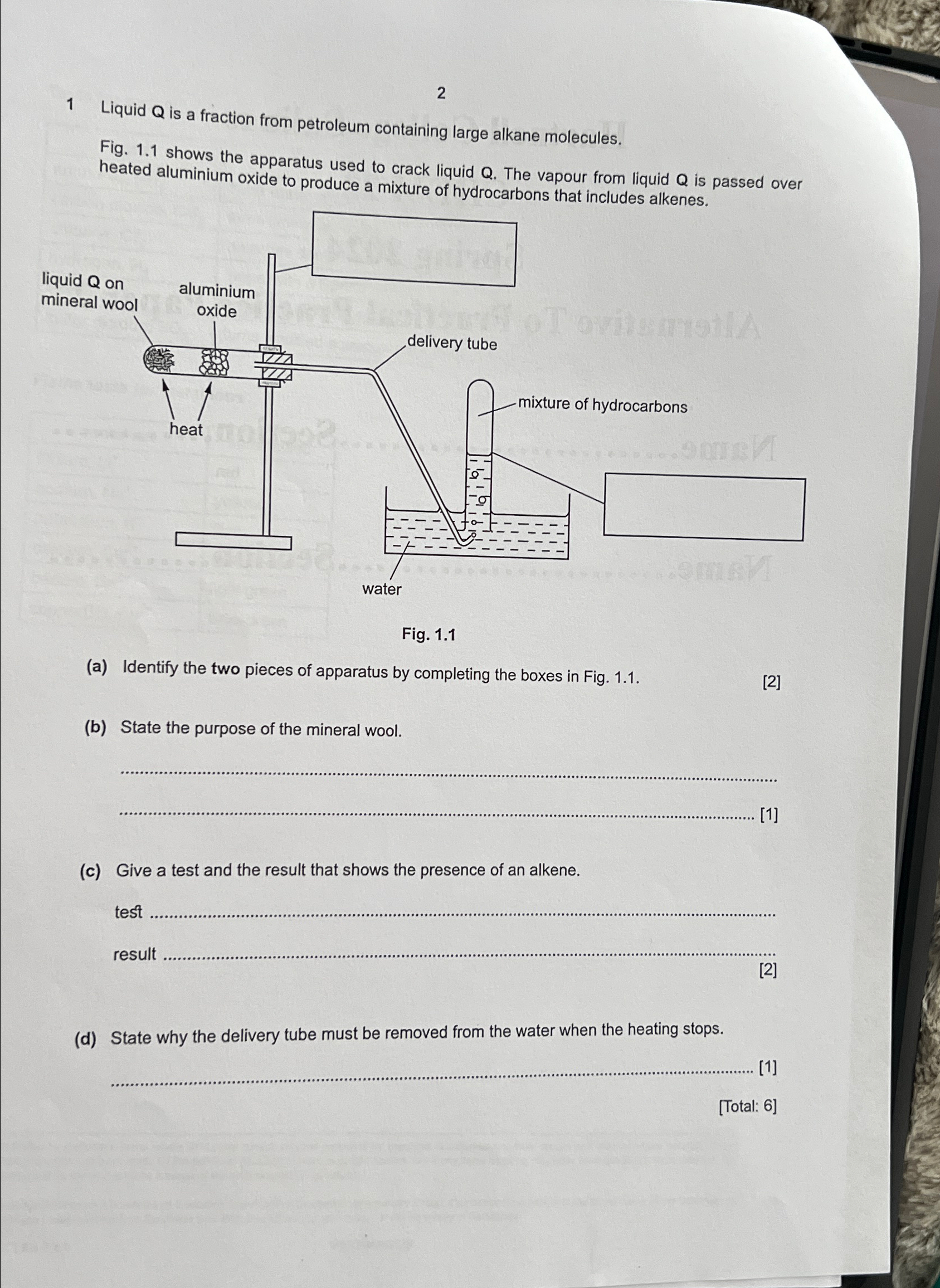 Solved 21 ﻿Liquid Q ﻿is a fraction from petroleum containing | Chegg.com