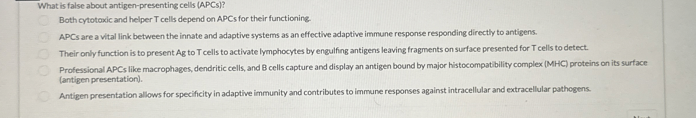 Solved What is false about antigen-presenting cells | Chegg.com