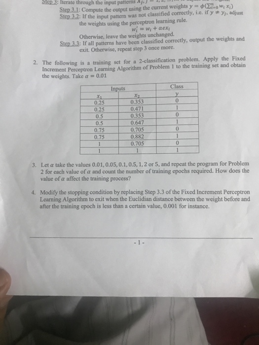 1. Use MATLAB to implement the Fixed Increment | Chegg.com