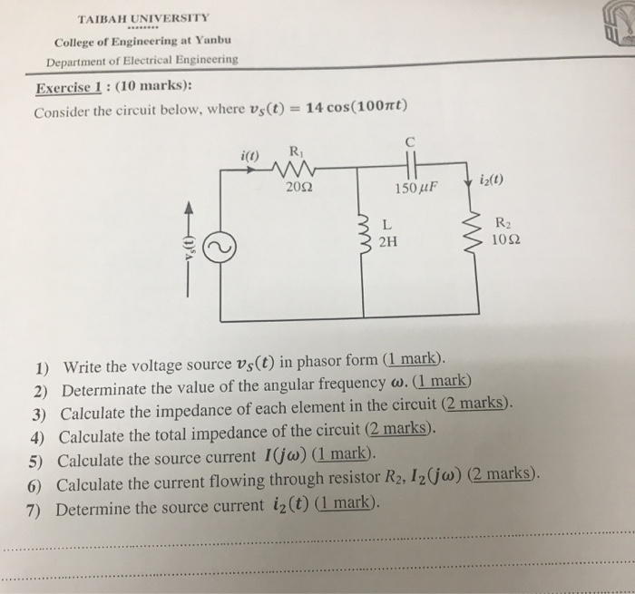 Solved TAIBAH UNIVERSITY College of Engineering at Yanbu | Chegg.com