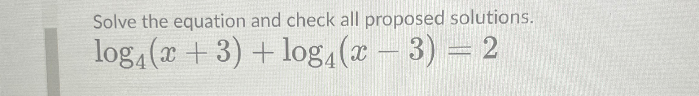 Solved Solve the equation and check all proposed | Chegg.com