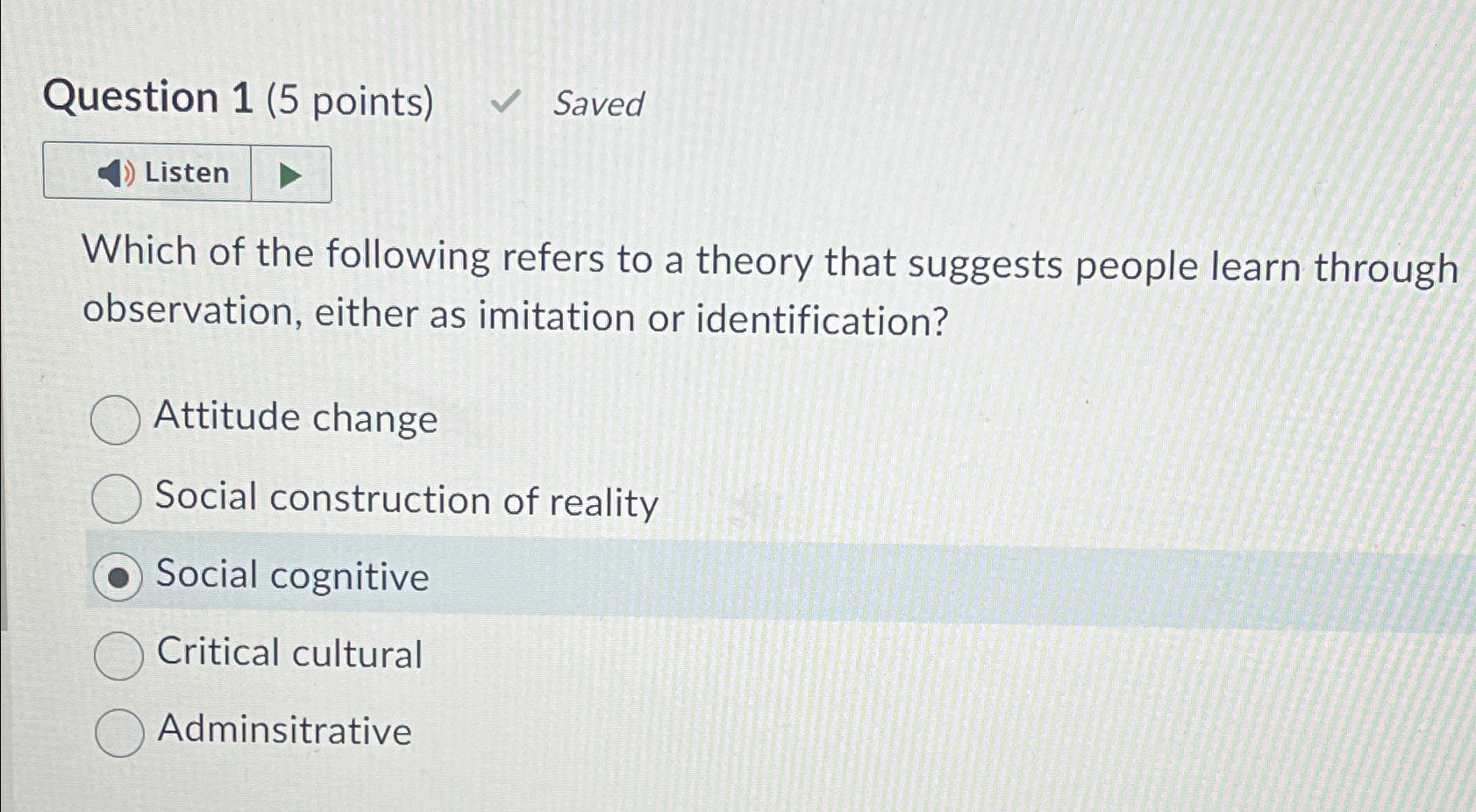 Solved Question 1 (5 ﻿points) ﻿SavedWhich of the following | Chegg.com