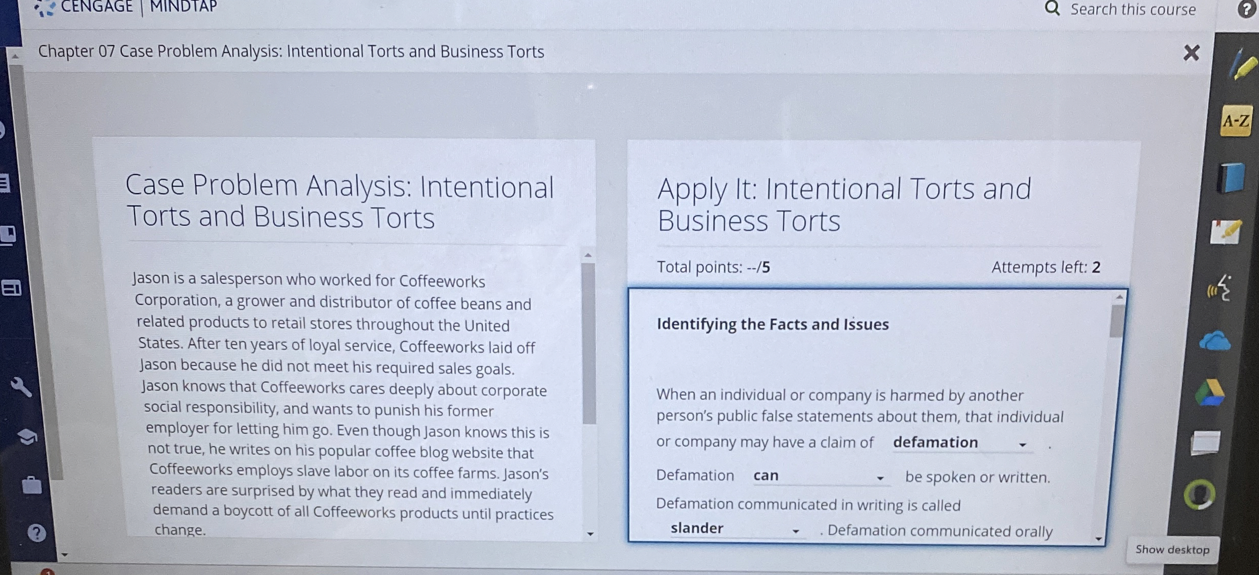 Solved Case Problem Analysis: IntentionalTorts and Business | Chegg.com