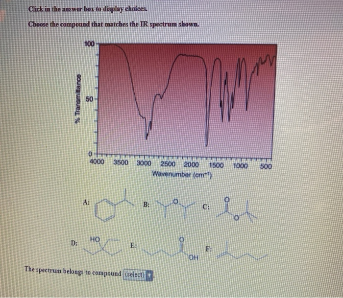 Solved Click in the answer bor to display choices. Choose | Chegg.com