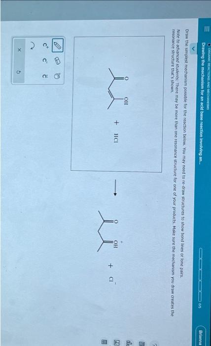 Solved Draw the simplest mechanism possible for the reaction | Chegg.com