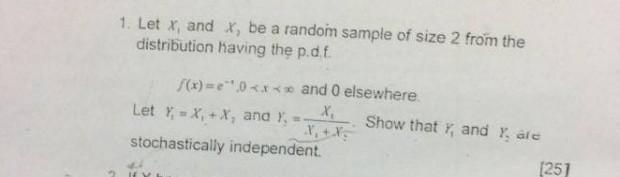 Solved 1. Let x1 and x, be a random sample of size 2 from | Chegg.com