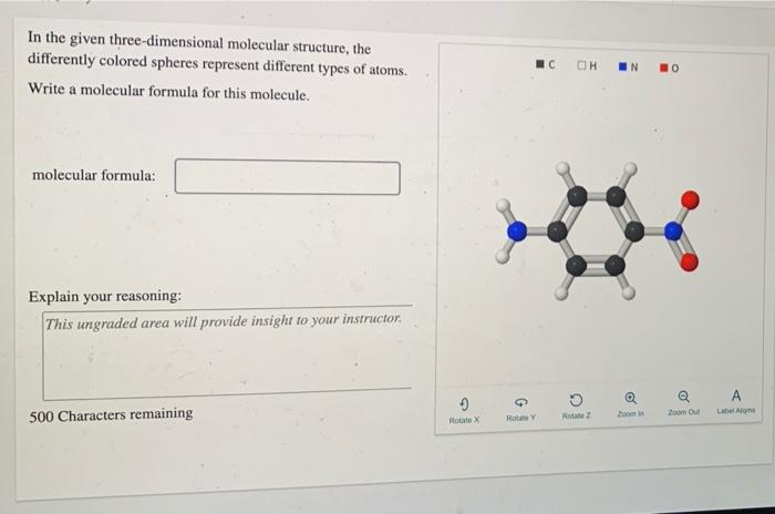 Solved In the given three-dimensional molecular structure, | Chegg.com