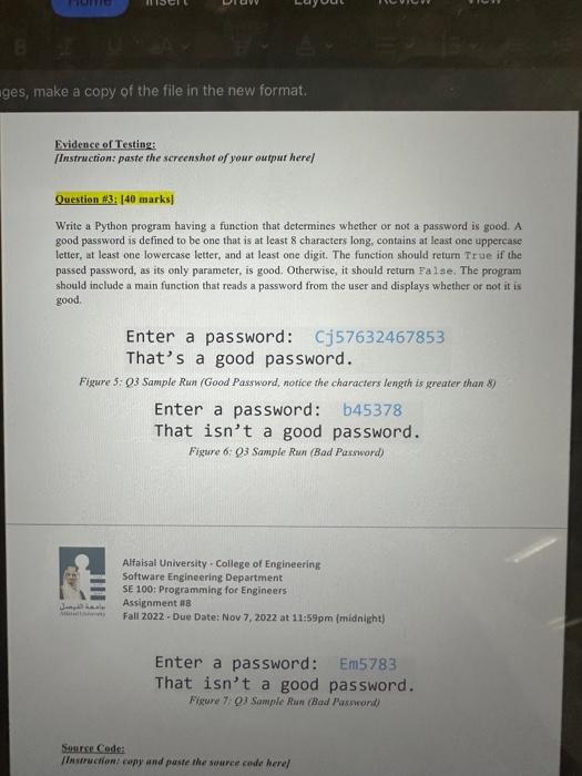 Solved Question #1: [40 marks] Write a Python program that | Chegg.com