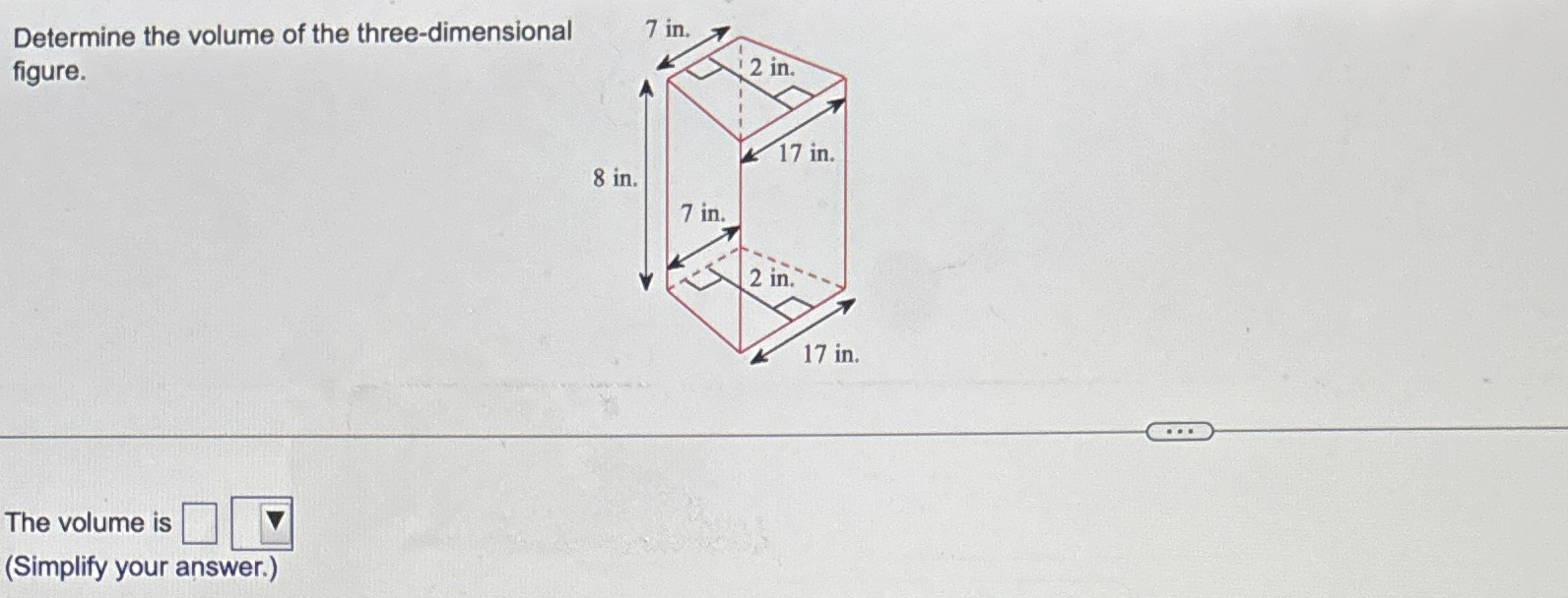 Solved Determine the volume of the three-dimensional | Chegg.com