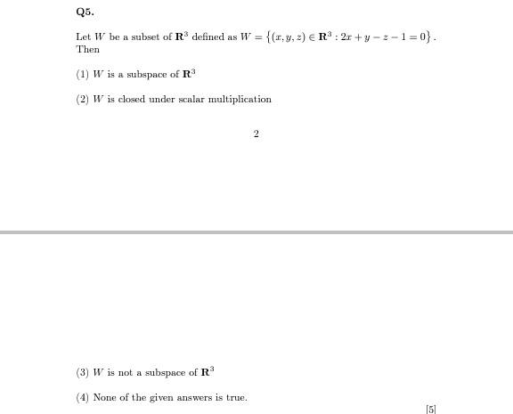Solved Let W be a subset of R3 defined as | Chegg.com