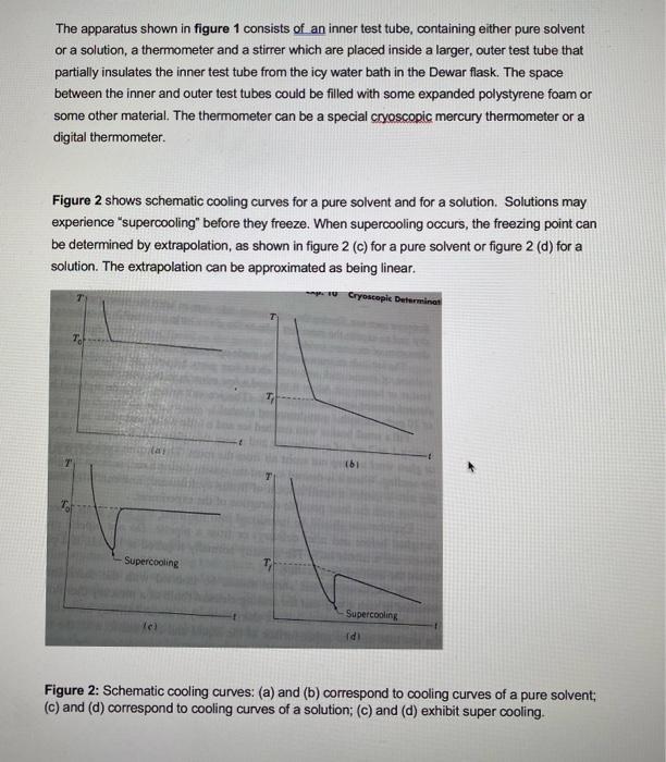 Solved Experiment: Cryoscopic Determination of Molar MassI | Chegg.com