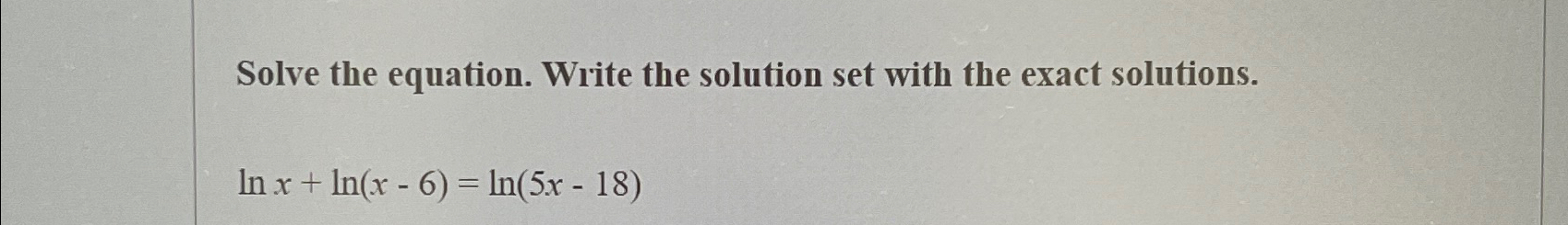 Solved Solve the equation. Write the solution set with the | Chegg.com