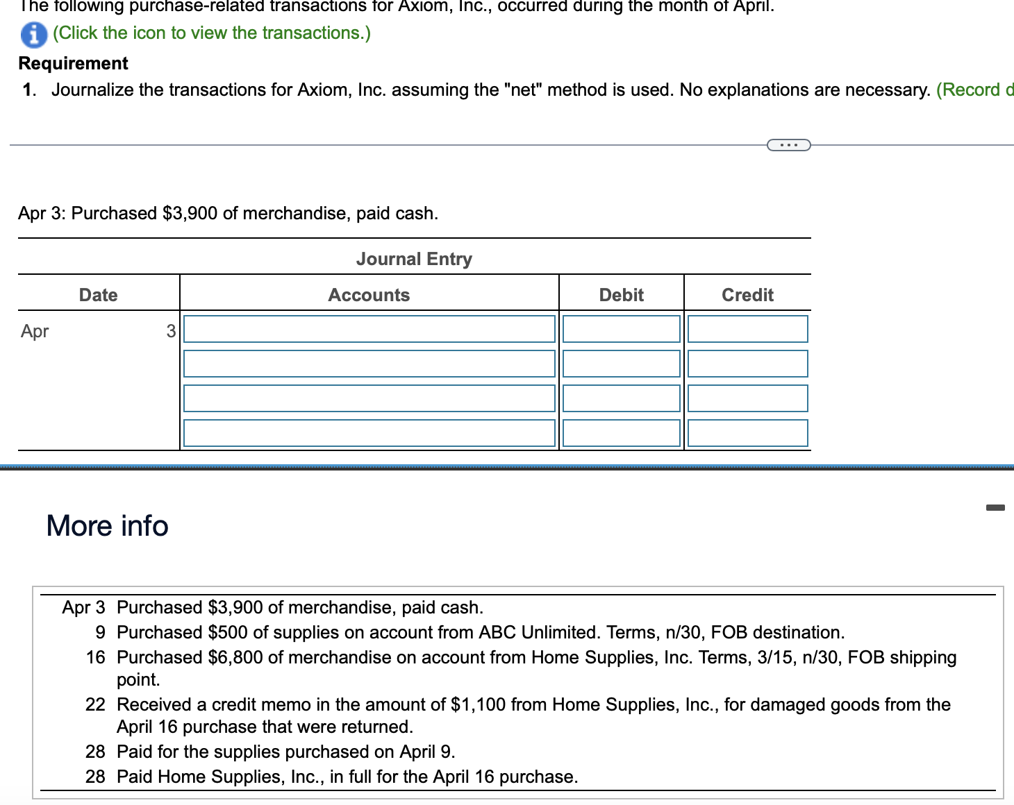 Solved The following purchase-related transactions for | Chegg.com