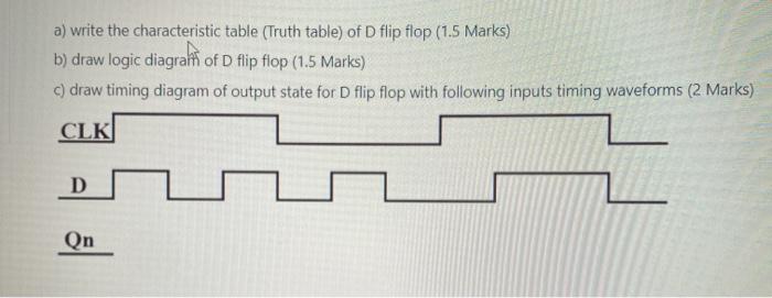 Solved a) write the characteristic table Truth table) of D | Chegg.com