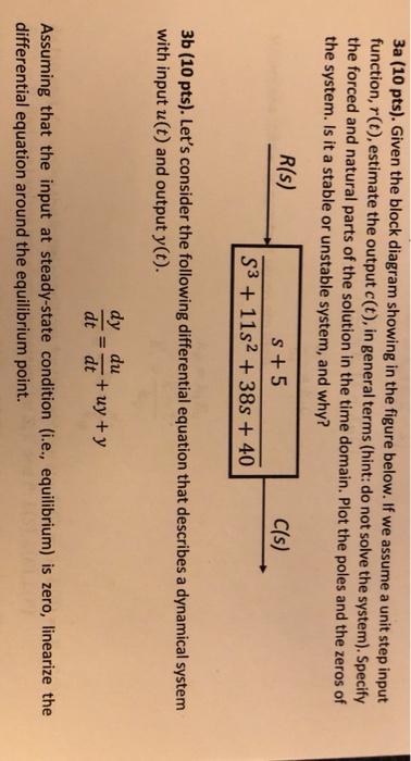 3a (10 pts). Given the block diagram showing in the | Chegg.com