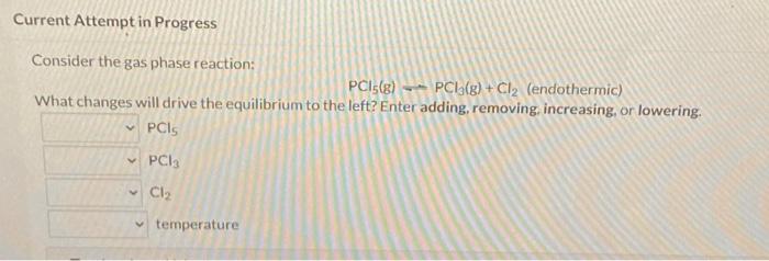 Solved Current Attempt in Progress Consider the gas phase | Chegg.com
